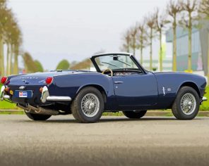 Dark Blue Triumph Spitfire Paint By Numbers - Paintings by Numbers