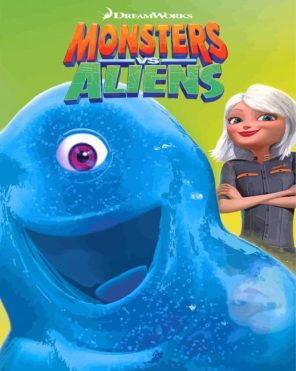 Monsters Vs Aliens Poster Paint By Numbers - Paintings by Numbers
