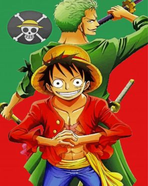 One Piece Luffy Zoro Poster Paint By Numbers - Paintings by Numbers