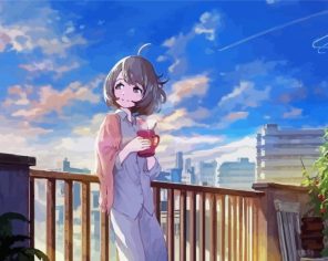 Calm Anime Girl Paint By Numbers - Paintings by Numbers