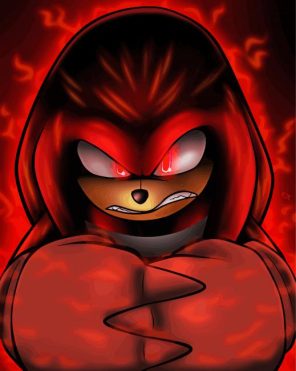 Knuckles The Echidna Red Hedgehog Paint By Numbers - Paintings by Numbers